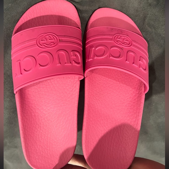 Gucci | Shoes | Gucci Pink Slides Size 35 | Poshmark